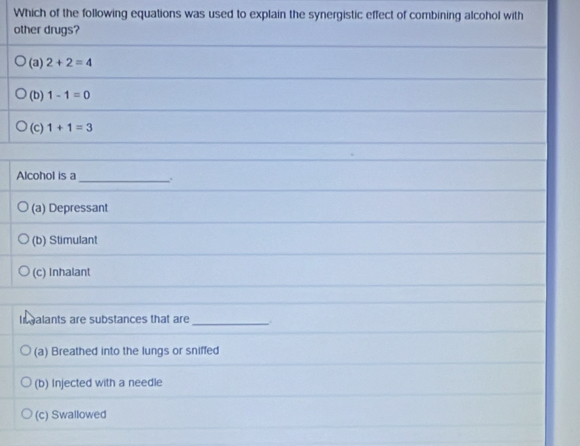Solved: Which of the following equations was used to explain the ...