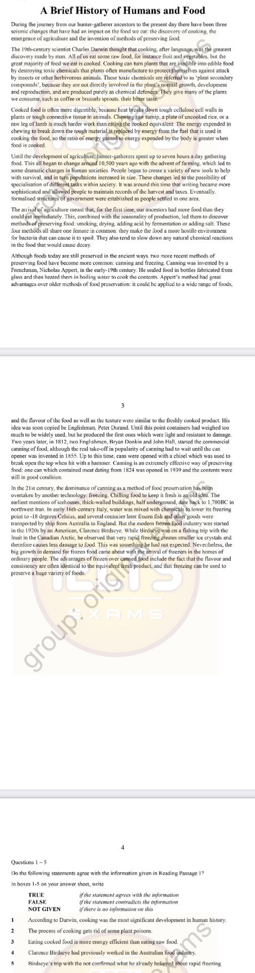 Giải quyết:A Brief History of Humans and Food During the journey from ...