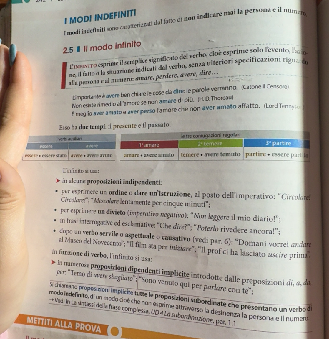 Risolto:MODI INDEFINITI I modi indefiniti sono caratterizzati dal fatto ...