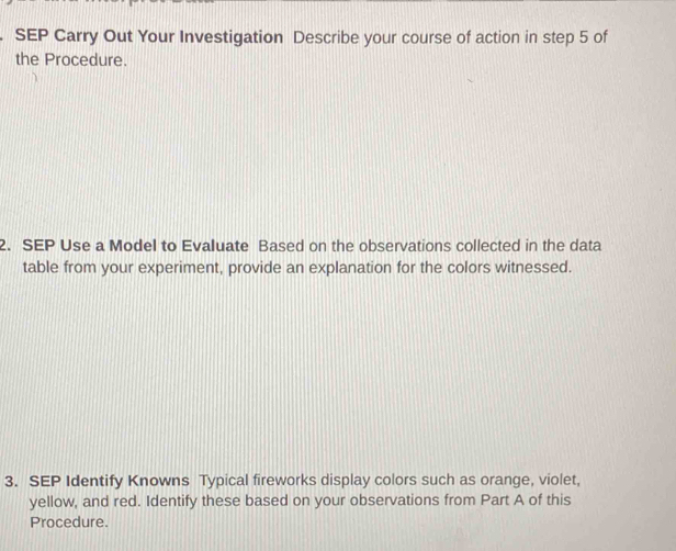 Solved: SEP Carry Out Your Investigation Describe your course of action ...