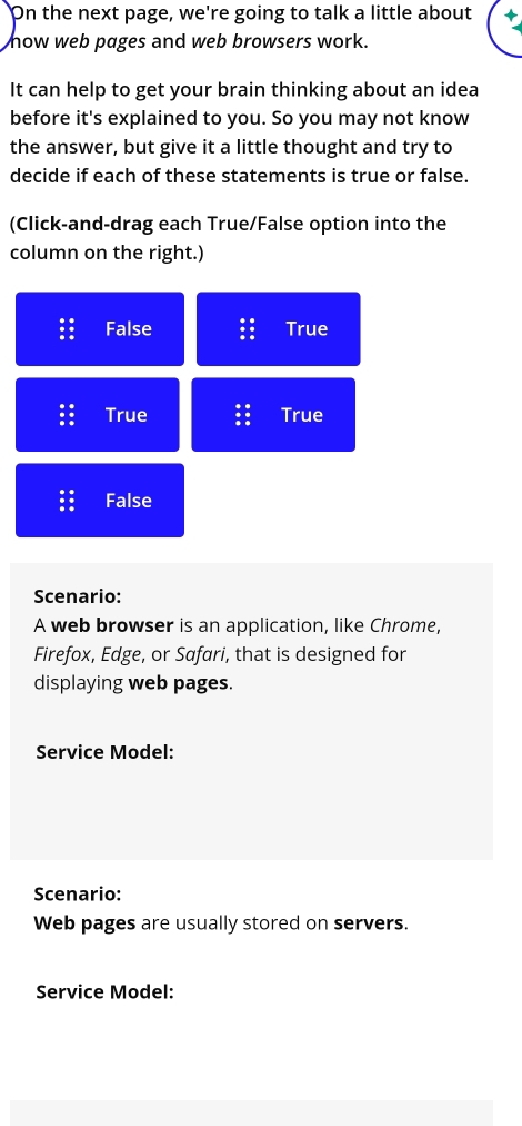 Solved: On the next page, we're going to talk a little about now web ...