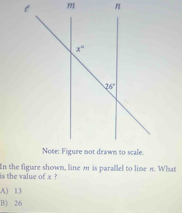 Solved: In the figure shown, line m is parallel to line n. What is the ...