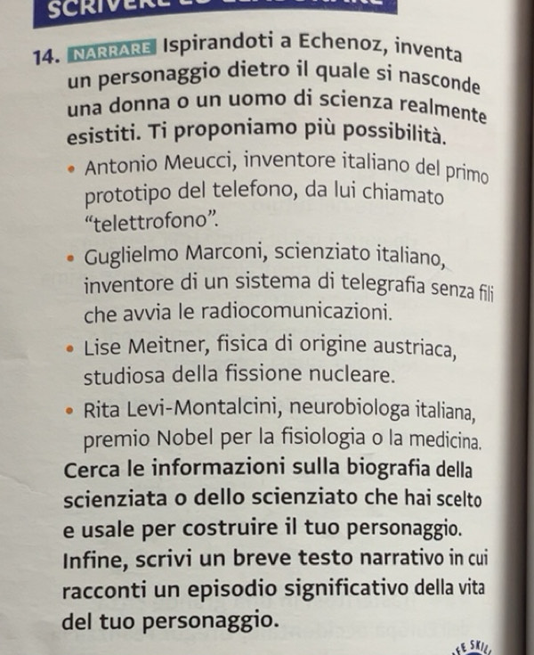 Risolto:NARRARE Ispirandoti a Echenoz, inventa un personaggio dietro il ...
