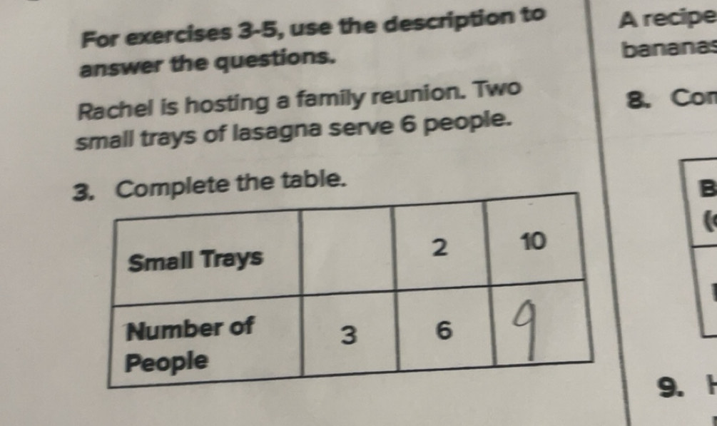 Solved: For exercises 3-5, use the description to A recipe answer the ...