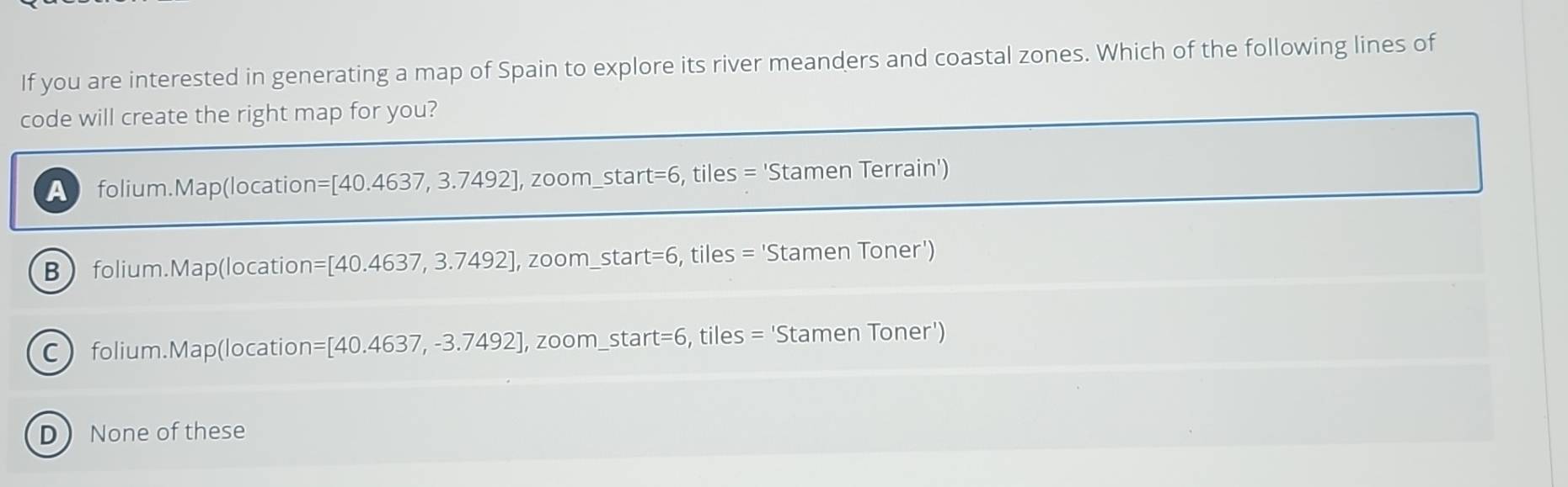 Solved: If you are interested in generating a map of Spain to explore ...