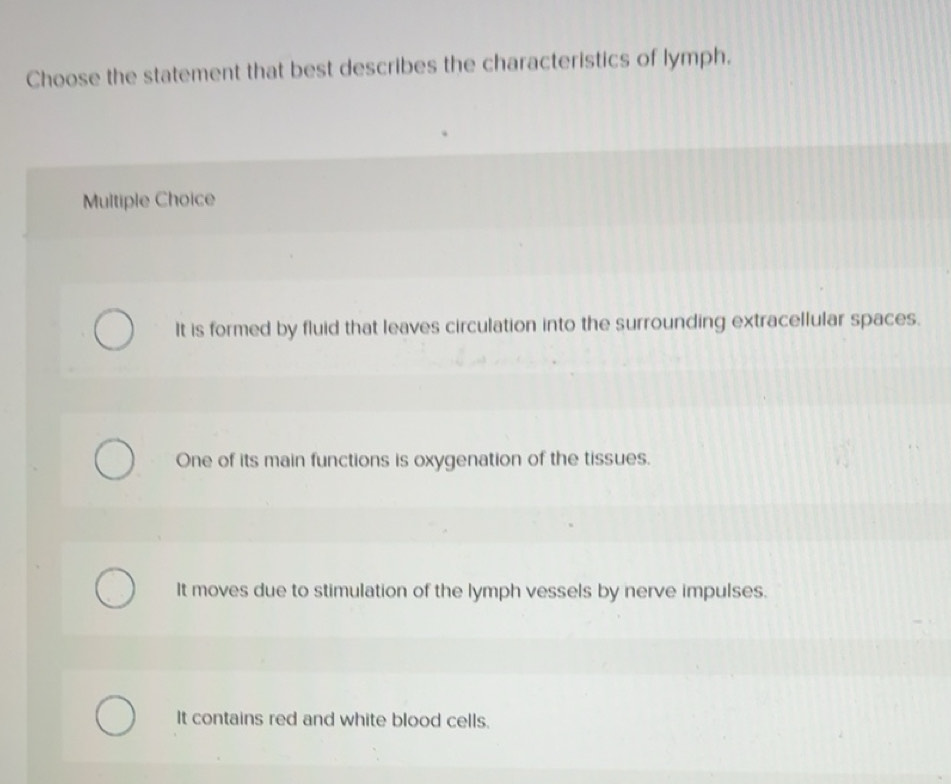 Solved: Choose the statement that best describes the characteristics of ...