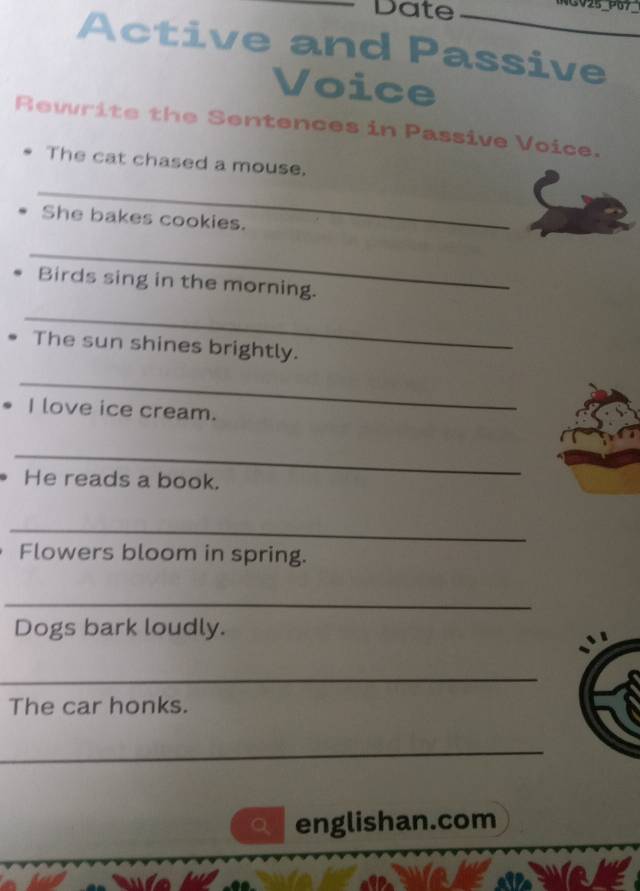 Resuelto:Date V25_P07 Active and Passive Voice Rewrite the Sentences in ...