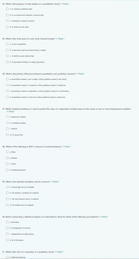 Solved: What is the purpose of data analysis in a quantitative study ...