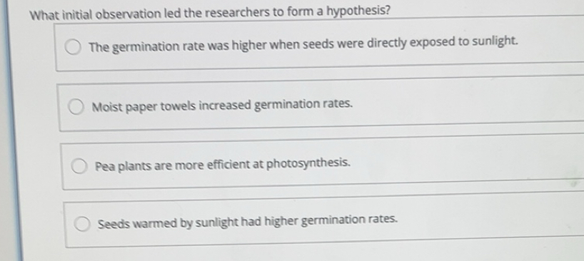 Solved: What initial observation led the researchers to form a ...