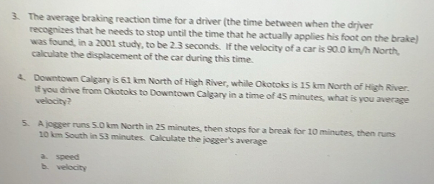 Solved: The average braking reaction time for a driver (the time ...