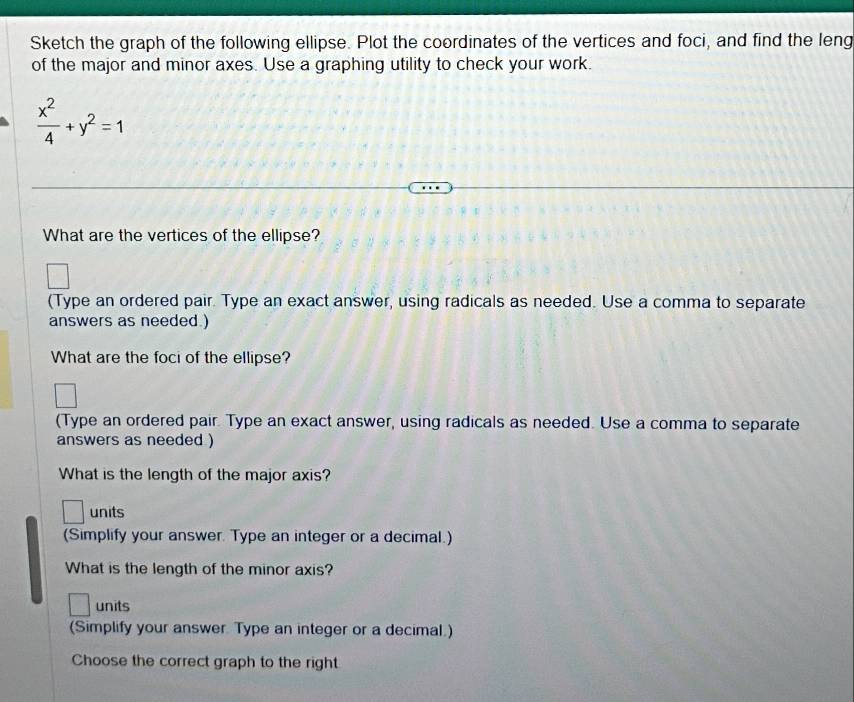 Solved: Sketch the graph of the following ellipse. Plot the coordinates ...