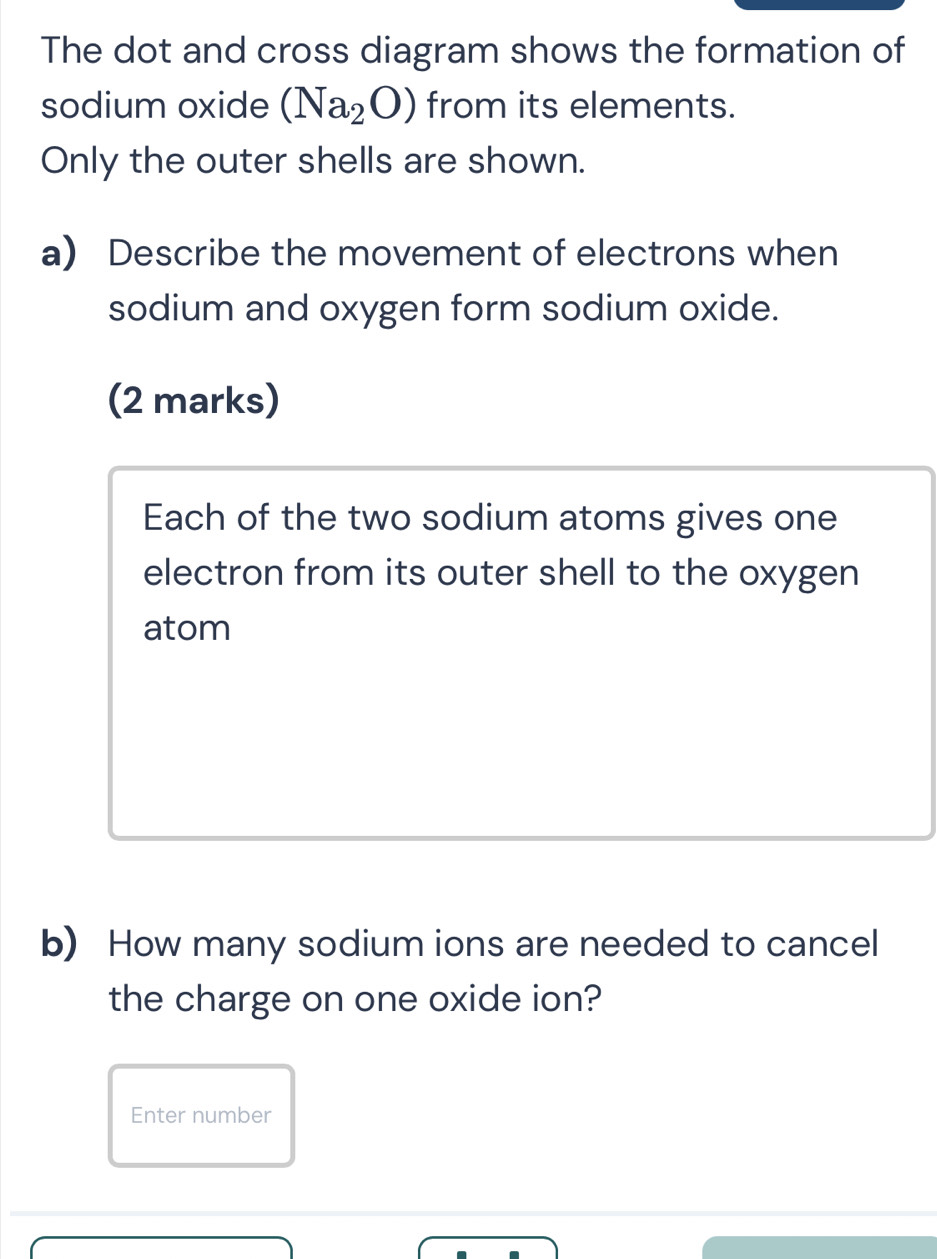 Solved: The dot and cross diagram shows the formation of sodium oxide ...