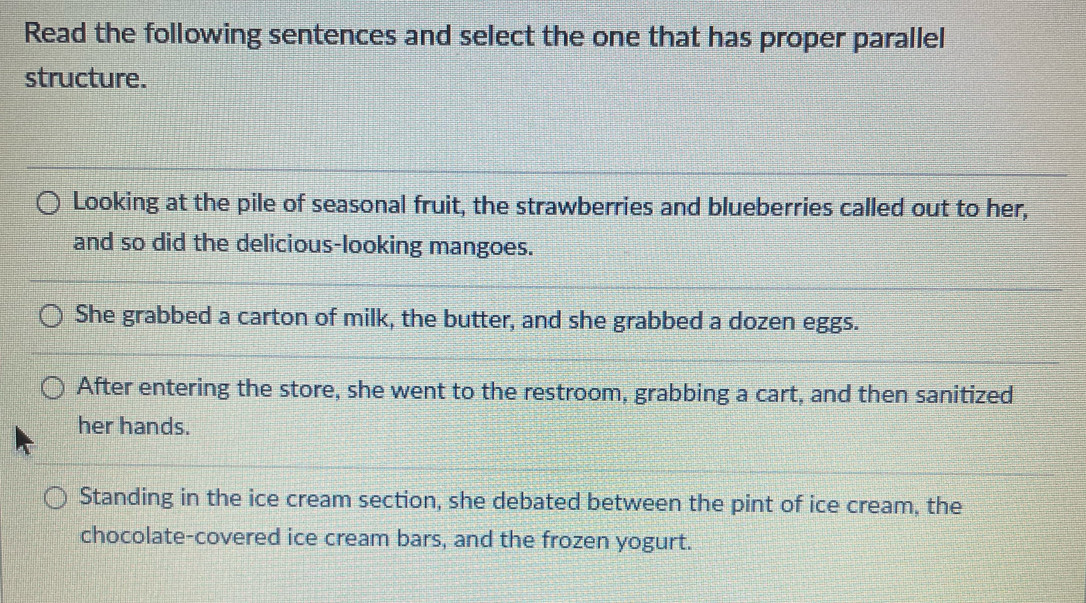 Solved: Read the following sentences and select the one that has proper ...
