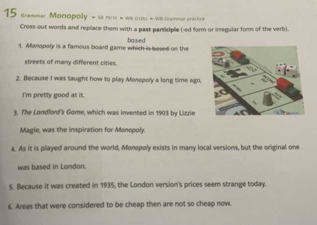 Gelöst:Grammar Monopoly - SB 79/10 -WBG12b)-WB Grammar practice Cross ...