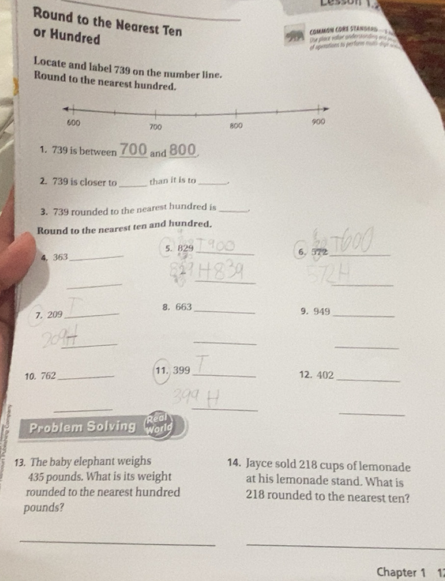 Solved: Lesson Round to the Nearest Ten or Hundred ComMOn CoRE stándaro ...