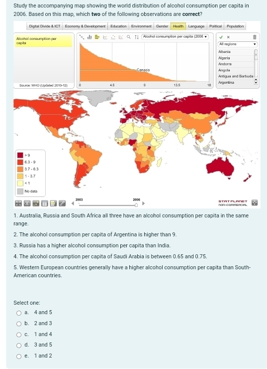 Solved: Study the accompanying map showing the world distribution of ...