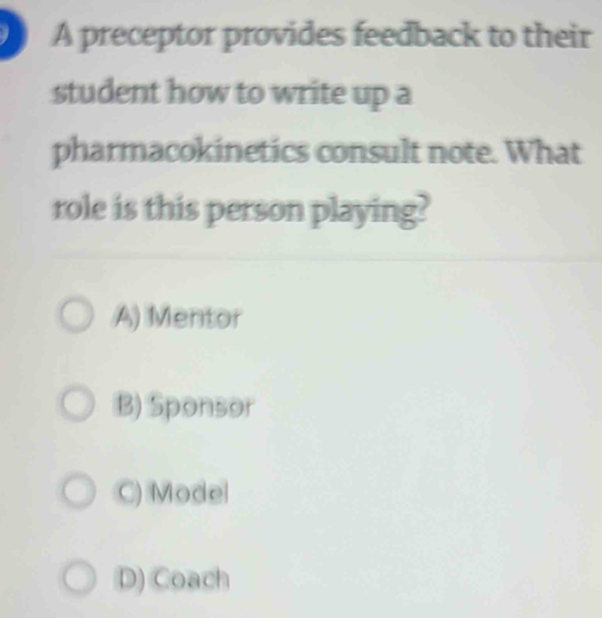 Solved: A preceptor provides feedback to their student how to write up ...