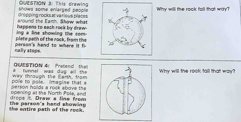 Solved: This drawing shows some enlarged people Why will the rock fall ...