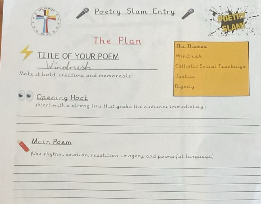 Solved: Poetry Slam Entry DE The Plan The Themes I TITLE OF YOUR POEM ...