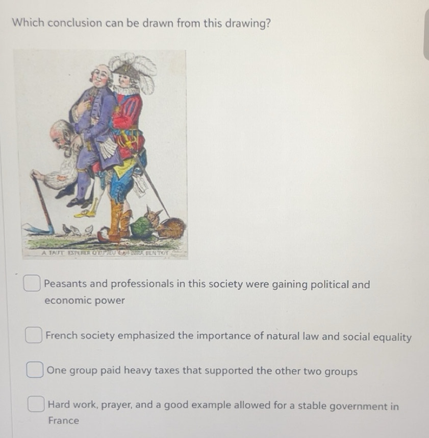 Solved: Which conclusion can be drawn from this drawing? Peasants and ...