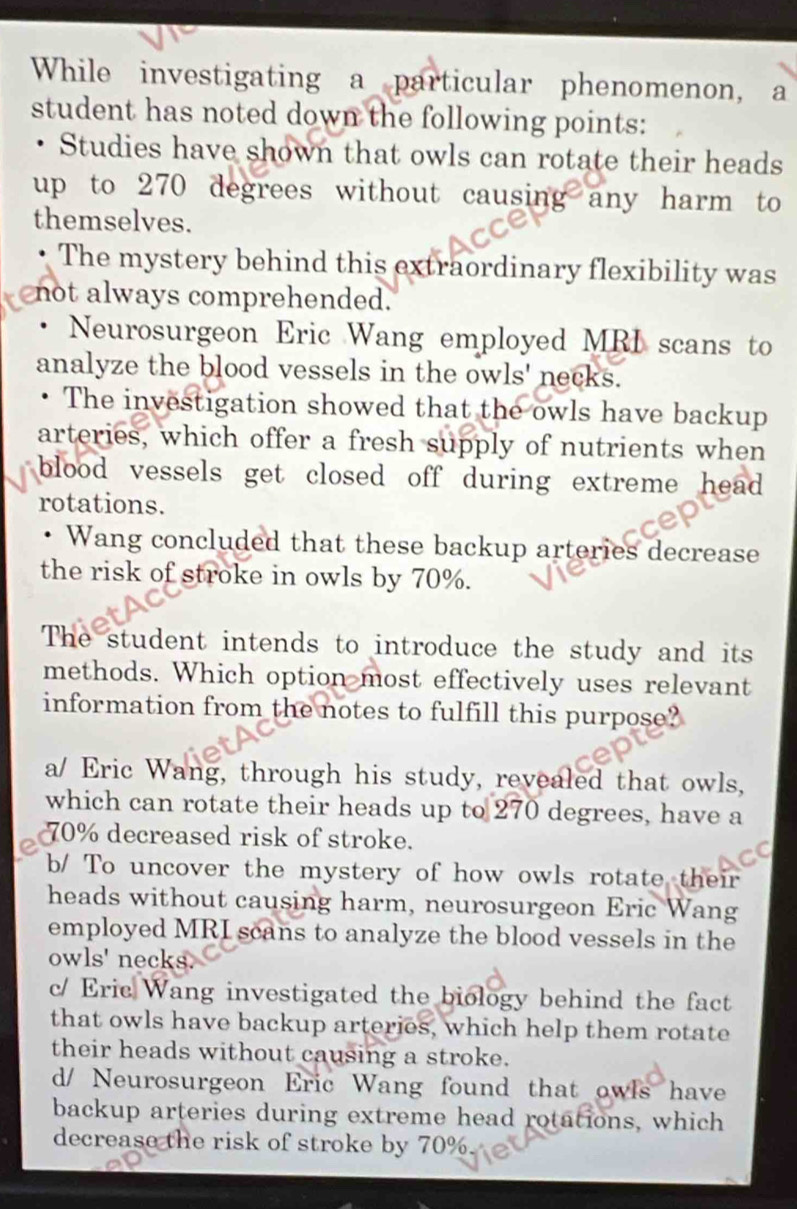 Giải quyết:While investigating a particular phenomenon, a student has ...
