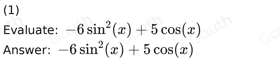 Solved: 6cos^2x+5cos x-6 [Math]
