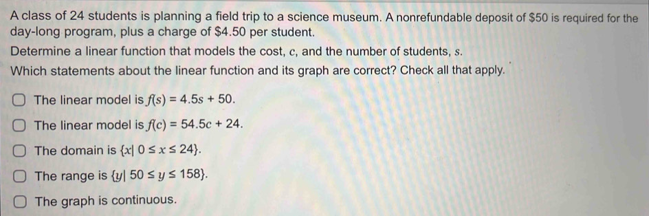 Resuelto:A class of 24 students is planning a field trip to a science ...