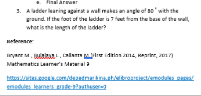 Solved: Final Answ er 3. A ladder leaning against a wall makes an angle ...