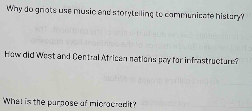 Resuelto:Why do griots use music and storytelling to communicate ...