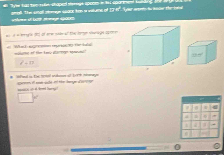 Solved: Tyler has two cube-shaped storage spaces in his apartment ...