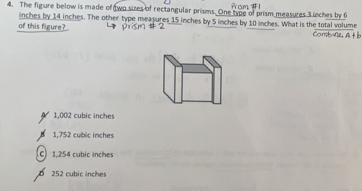 Solved: The figure below is made of two sizes of rectangular prisms ...