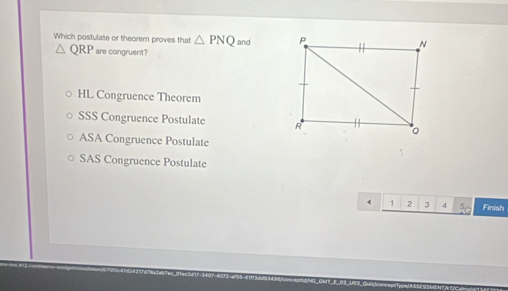 Solved: Which postulate or theorem proves that PNQ and QRP are ...