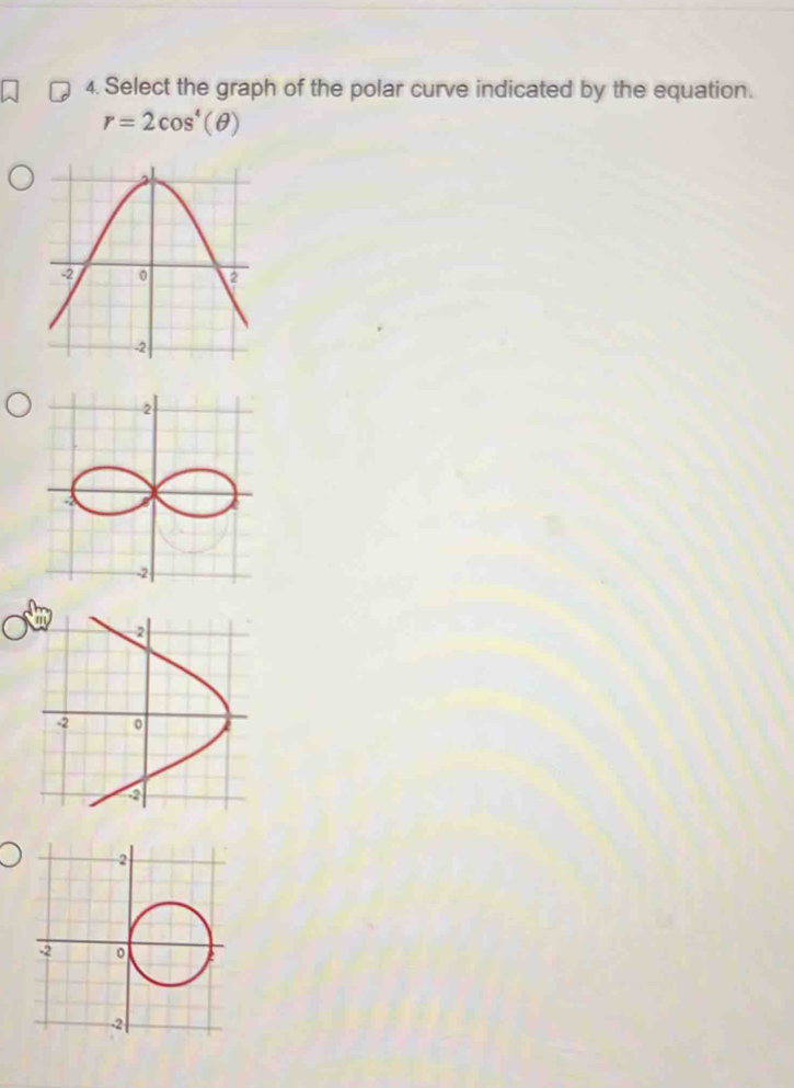 Solved: Select the graph of the polar curve indicated by the equation ...