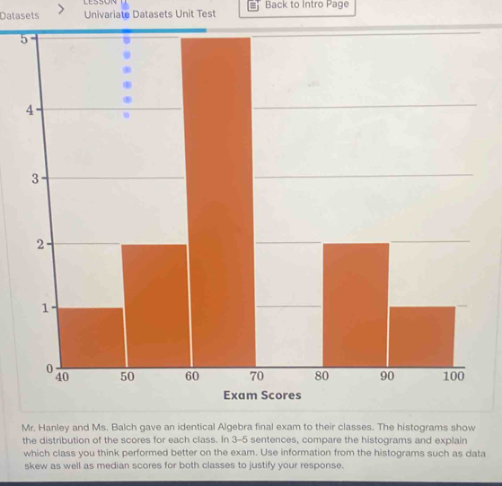 Solved: LESSON Datasets Univariate Datasets Unit Test Back to Intro ... Solved: LESSON Datasets Univariate Datasets Unit Test Back to Intro ...