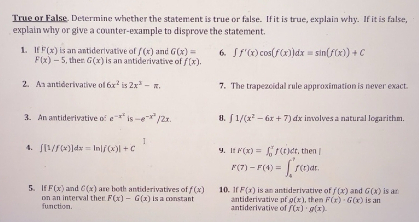 Solved: True or False. Determine whether the statement is true or false ...