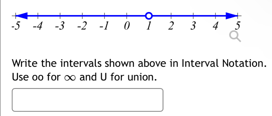 Solved: Write the intervals shown above in Interval Notation. Use oo ...