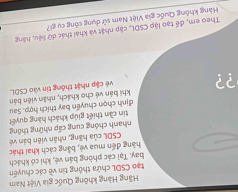 Giải quyết:Hãng Hàng không Quốc gia Việt Nam tạo CSDL chứa thông tin về ...