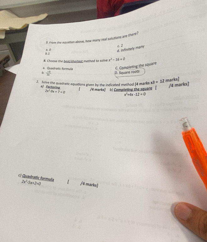 Gelöst:From the equadon above, how many real solutions are there? a. 0 ...