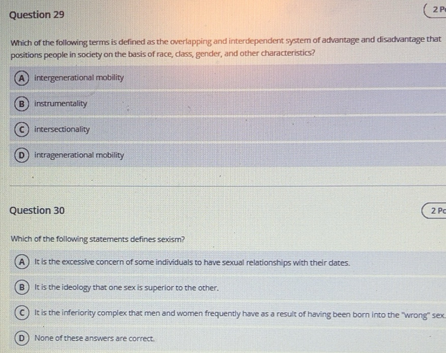 Solved: Which of the following terms is defined as the overlapping and ...