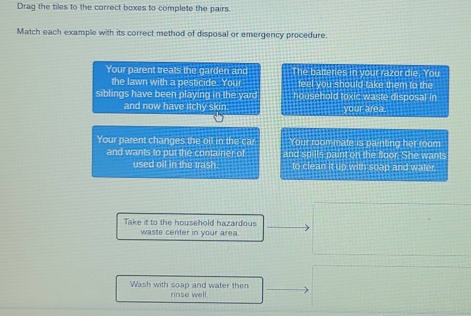 Solved: Drag the tiles to the correct boxes to complete the pairs ...
