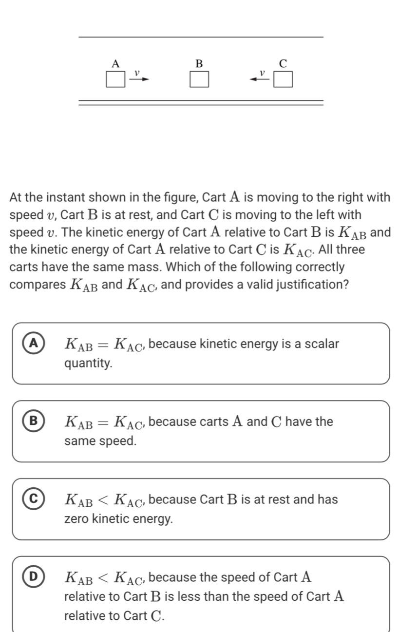 Solved: A B C ν At the instant shown in the figure, Cart A is moving to ...