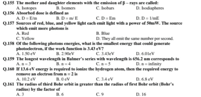Solved: 155 The mother and daughter elements with the emission of β ...