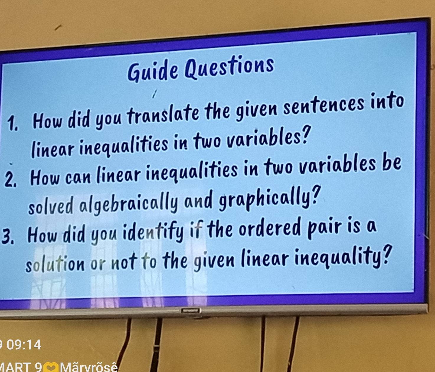 Solved: Guide Questions 1. How did you translate the given sentences ...