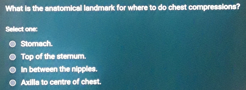 Solved: What is the anatomical landmark for where to do chest ...