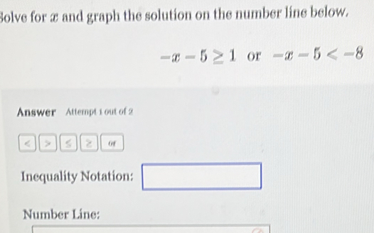 Resuelto:Solve for x and graph the solution on the number line below ...