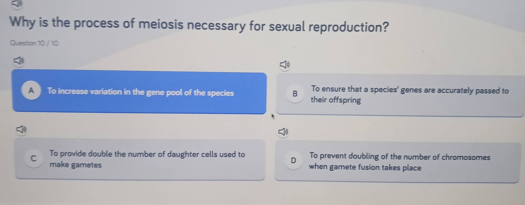 Solved: Why is the process of meiosis necessary for sexual reproduction ...