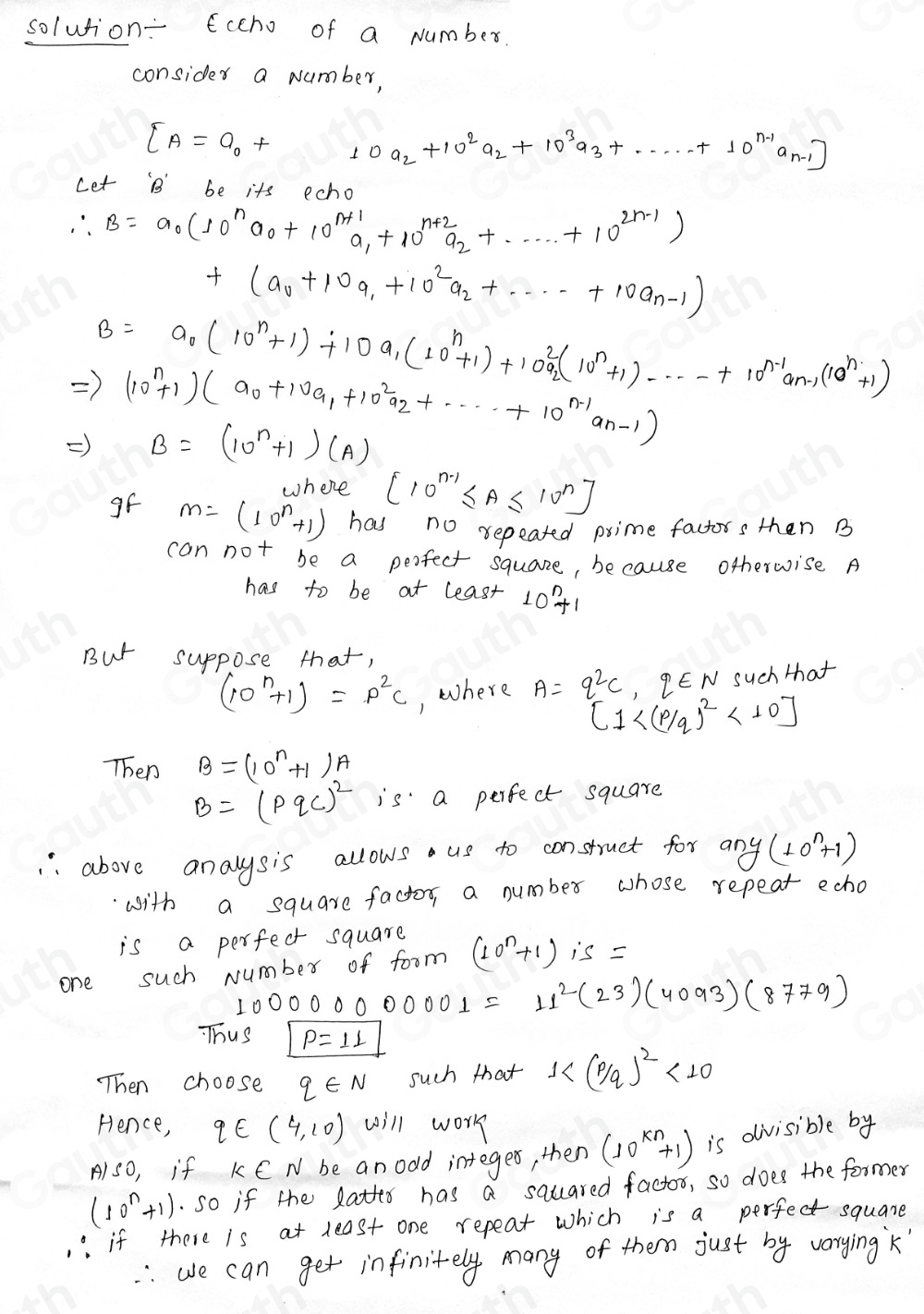 Solved: To get the echo of a positive integer, we write it twice in a ...