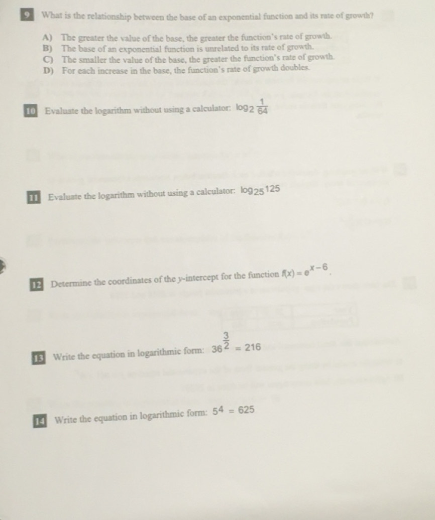 Resuelto:What is the relationship between the base of an exponential ...