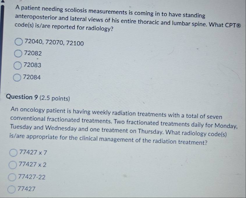 Solved: A patient needing scoliosis measurements is coming in to have ...