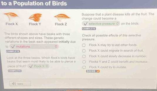 Solved: to a Population of Birds Suppose that a plant disease kills all ...